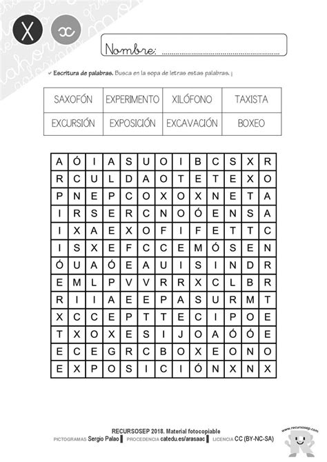 Cuadernillo De Lectura Y Escritura Letra X