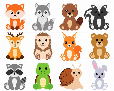 Wald Tiere Svg Bundle Baby Tier Svg Tier Svg Dschungel Tiere Svg Tier