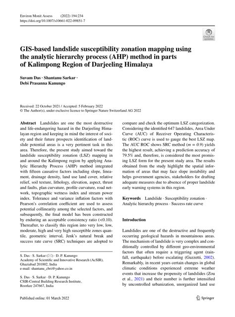 pdf gis based landslide susceptibility zonation mapping using the analytic hierarchy process