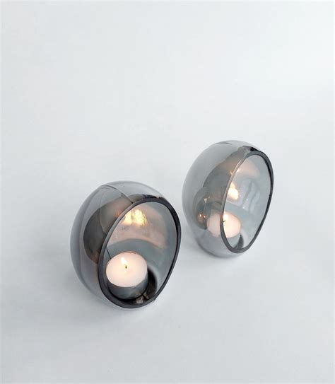 Mix En Match Waxinelichthouder Ei Set Stuks Smokey Glas