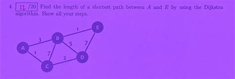 solved 1220 ﻿find the length of a shortest path between a