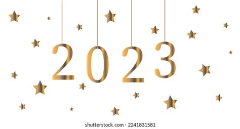 2023 Golden Decoration Holiday White Background Stock Vector Royalty