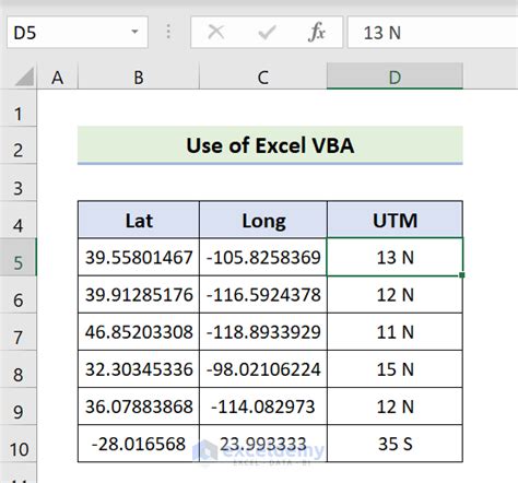 How To Convert Lat Long To Utm In Excel With Easy Steps