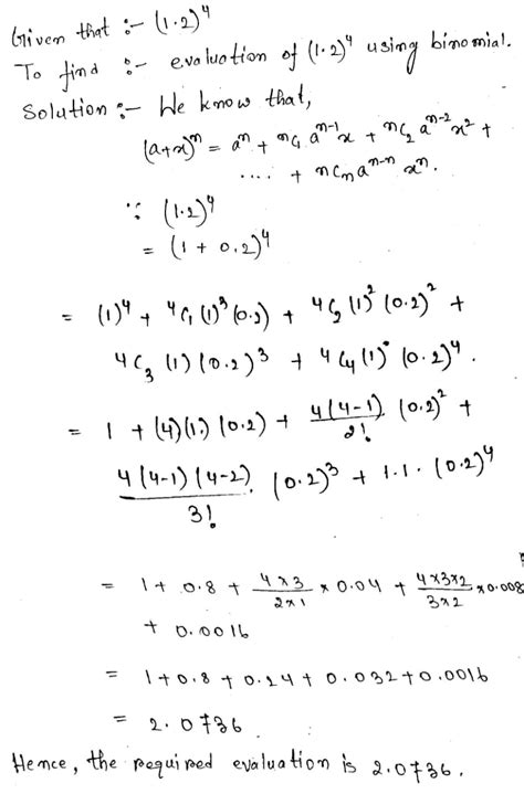 using binomial theorem evaluate the following 1 2 4