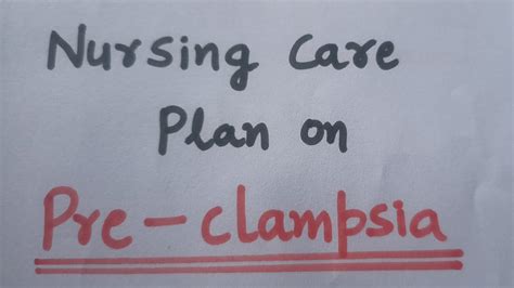 Ncp On Pre Eclampsia Obg Care Plans Nursing Care Plan On