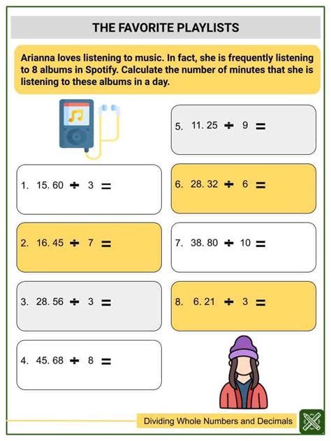 Dividing Whole Numbers By Decimals Worksheet