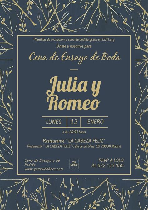 Invitaciones Para Cena De Ensayo Editables