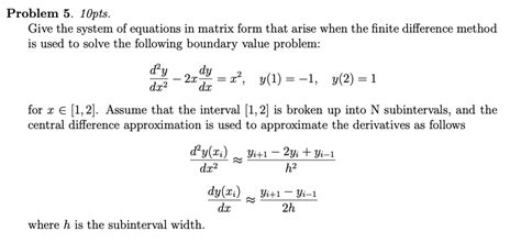 solved problem 5 10pts give the system of equations in