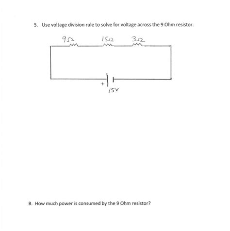 Solved Use Voltage Division Rule To Solve For Voltage Chegg