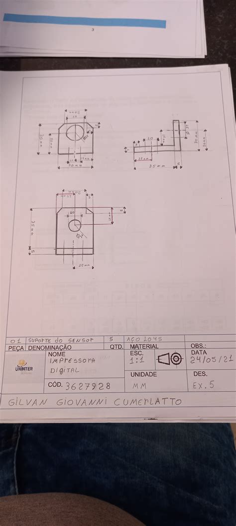 Suporte Do Sensor Desenho T Cnico I