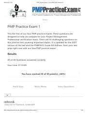 PMP Practice Exam 1 Free PMP Exam Questions Pdf 2022 10 9 17 25 PMP