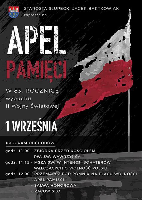APEL PAMIĘCI zaproszenie na obchody 83 rocznicy wybuchu II wojny