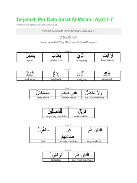 Arti Surat Al Maun Per Kata 49 Koleksi Gambar