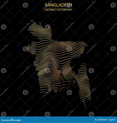 Bangladesh Vector Map Isolated On White Background High Detailed Black