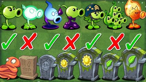 All GREEN COLOR Pea Plants Vs Team Gravestones Who Will Win PvZ
