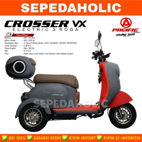 Jual Sepeda Listrik CROSSER VX BY PACIFIC Roda 3 Electric E Bike 650