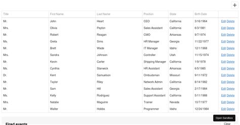 Row Editing And Editing Events DevExtreme Data Grid Codesandbox
