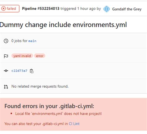 Include Found Errors In Your Gitlab Ci Yml Local File Does Not Have