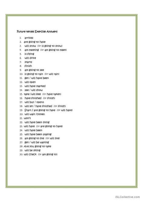 Future Tenses General Gramma Fran Ais Fle Fiches Pedagogiques Pdf Doc
