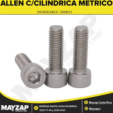Tornillo Allen Cilíndrico Inoxidable Milimétrico M24 Mayzap Tornillos