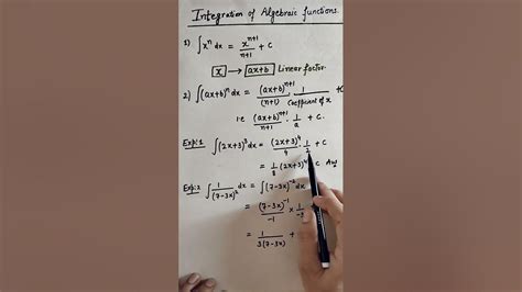 integration of algebraic functions part 2 youtube