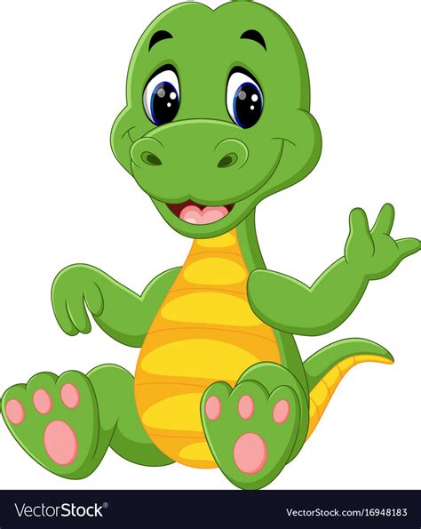 Cute Dinosaurs Cartoon Royalty Free Vector Image