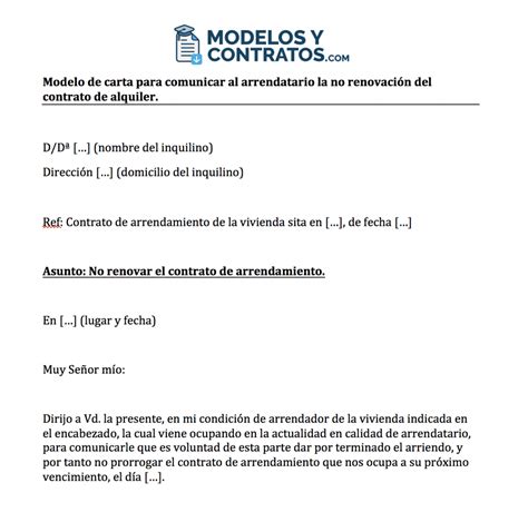 Escrito De Rescisi N De Contrato De Alquiler Actualizado Noviembre