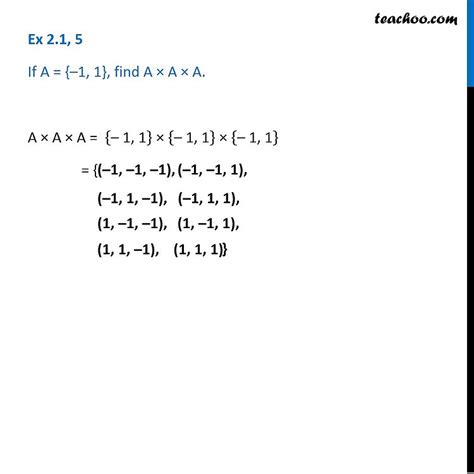 ex 2 1 5 if a { 1 1} find a x a x a chapter 2 class 11