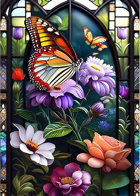 AIRDEA 5D Butterfly Diamond Painting Kits For Adults Beginners Round