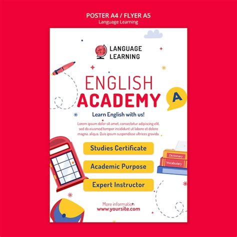 Free PSD Language Learning Template Design