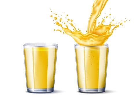 Bicchiere Di Succo D Arancia Realistica Tazza Di Vetro Piena Con