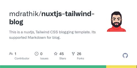 GitHub Mdrathik Nuxtjs Tailwind Blog This Is A Nuxtjs Tailwind CSS