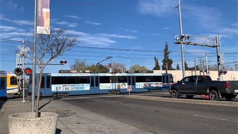 SACRT 238 Blue Line Light Rail Train Outbound Broadway Railroad