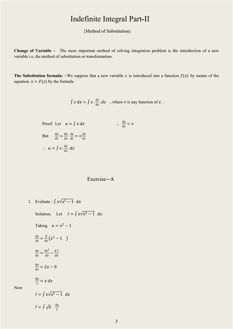 SOLUTION Indefinite Integral Part 2 Studypool