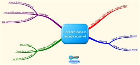 Carte mentale L accord dans le groupe nominal Maître Lucas