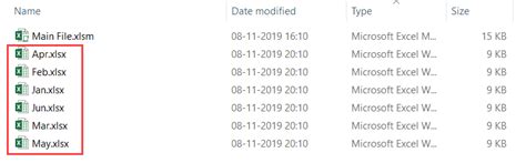 separate files in excel