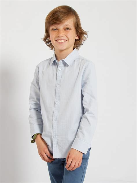 Chemise Oxford Et N Ud Papillon Bleu Gris Kiabi