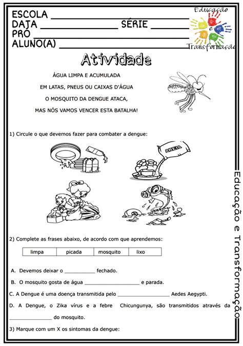 Dengue Atividade Para Trabalhar Sobre A Dengue Atividade Para Imprimir
