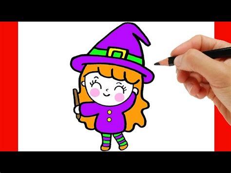 Kawaii Comment Dessiner Et Colorier Une Sorci Re D Halloween Simplement