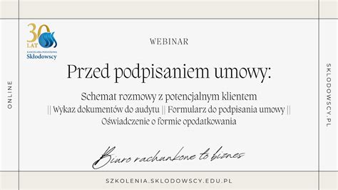 Przed Podpisaniem Umowy Schemat Rozmowy Z Potencjalnym Klientem