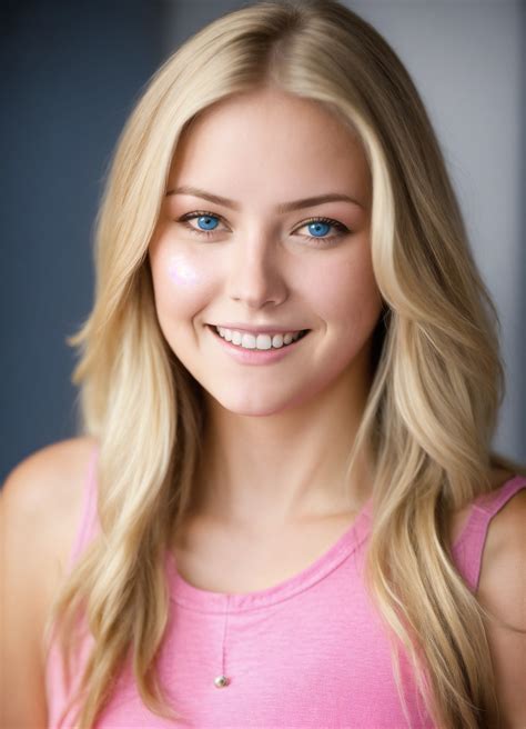 Lexica Head Shot Of An Young 20 Year Old Woman She Has Long Blond Hair She Has Blue Eyes