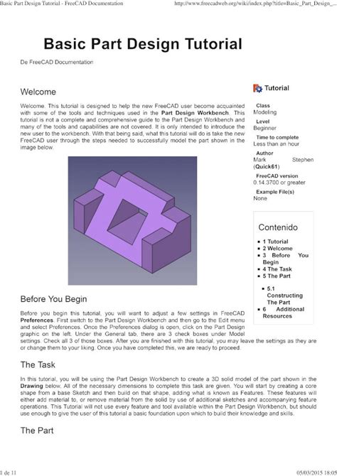 Pdf Basic Part Design Tutorial Freecad Documentation Pdfslide Net