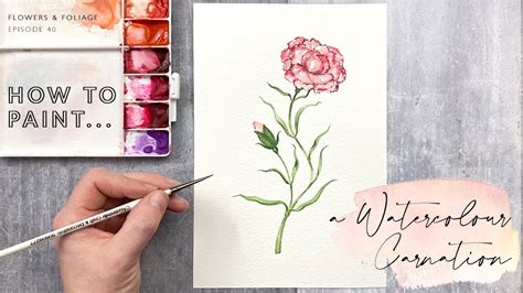 How To Paint A Watercolour Carnation YouTube
