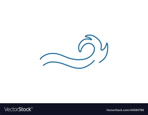 Sea Wave Doodle Ocean Curl Waves Marine Royalty Free Vector