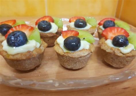Tartaletas De Crema Pastelera Y Frutas Saludables Receta De Salma Cookpad