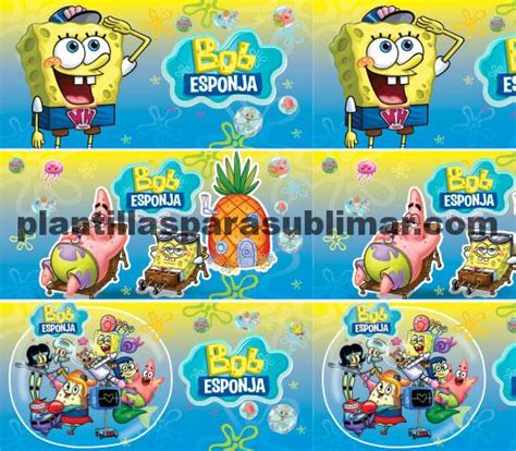 Bob Esponja Editable Tazas Plantillas Para Sublimar