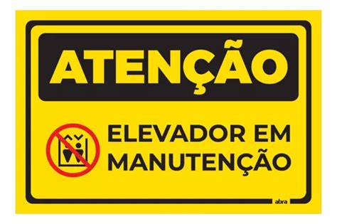 Placa Sinaliza O Aten O Elevador Manuten O Pvc X Cm Mercadolivre