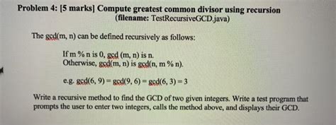 solved problem 4 [5 marks] compute greatest common divisor