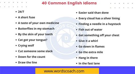1500 English Idioms From A Z Cool Idiom Examples For English Learners