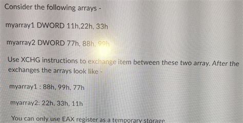 solved consider the following arrays myarray1 dword 11